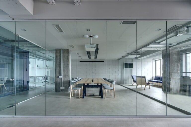 Slim Profile Partitions | Blue Glass